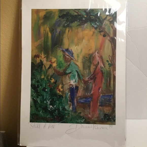 Art | Signed Damian Warren Print Still A Rose 99 17l X 11 W | Poshmark